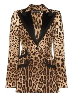 Dolce & Gabbana Leopard-print Blazer - Brown