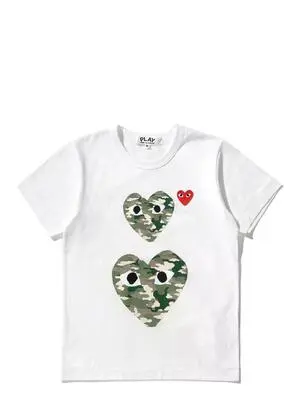 Play Comme Des Garcon Heart Eyes T-shirt - White