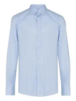 Dolce & Gabbana Gold-fit Stretch-cotton Shirt - Blue