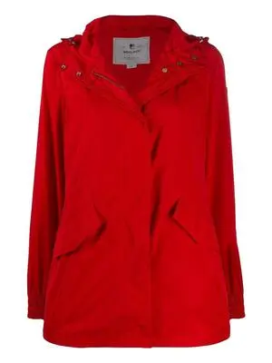 Woolrich Hooded Raincoat - Red