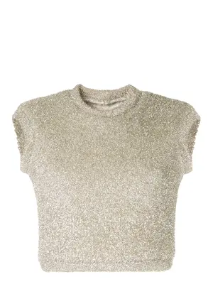 BAMBAH Bambah Metallic Knitted Crop Top