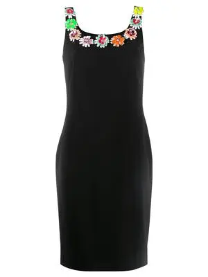 Moschino Embroidered Floral Dress - Black