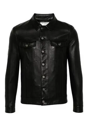 SAINT LAURENT Saint Laurent Button-Up Leather Jacket