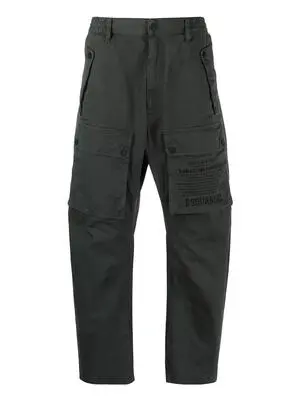 Dsquared2 Cargo Trousers With Printed Logo - Grey