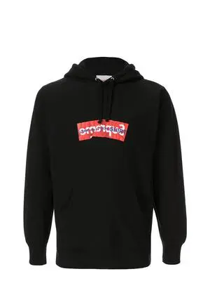 Supreme Supreme X Commes Des Garçons Logo-Print Hoodie Black
