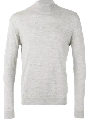 N.peal Fine Gauge Mock Neck Jumper - Grey