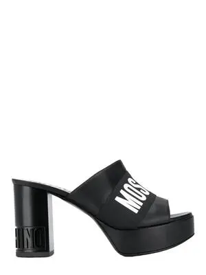 Moschino Block Heel Mules - Black