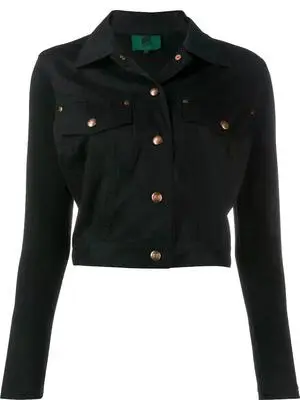 Jean Paul Gaultier Snap Cropped Jacket - Black