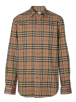 Burberry Icon Stripe Cuff Vintage Check Shirt - Neutrals