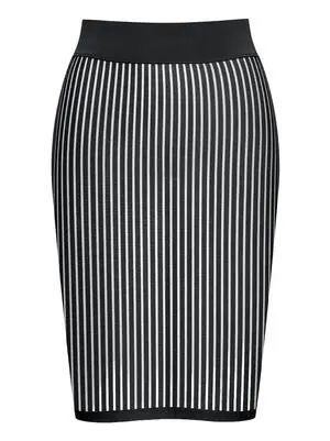 MAISON CLOSE Striped Pencil Midi Skirt - Black