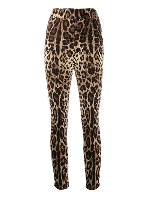 Dolce & Gabbana Leopard-print Cropped Leggings - Neutrals