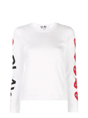 Play Comme Des Garcon Logo Print Sweatshirt - White