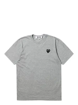 Play Comme Des Garcon Heart-patch Cotton T-shirt - Grey
