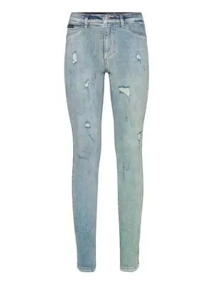 Philipp Plein Distressed Skinny Jeans - Blue
