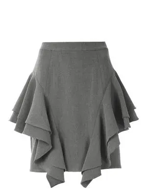 OLYMPIAH Frill Layered Mini Skirt - Grey