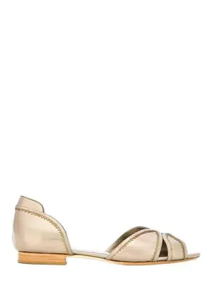 STUDIO CHOFAKIAN Metallic Floral Sandals Metallic