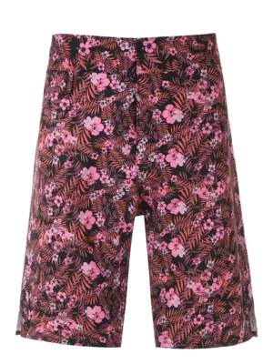 AMIR SLAMA Foliage And Floral Print Swim Short - Black