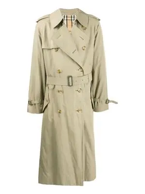 Burberry 1990s Long Trench Coat - Neutrals