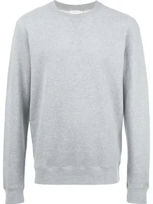 Sunspel Plain Crew Neck Sweatshirt - Grey