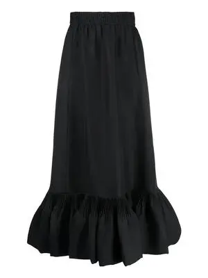 Valentino Garavani Peplum Hem Long Skirt - Black