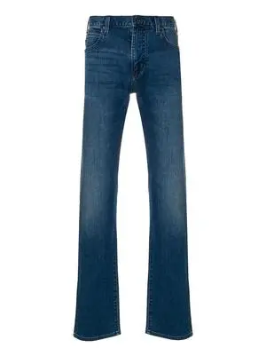 Emporio Armani Stonewashed Straight Leg Jeans - Blue