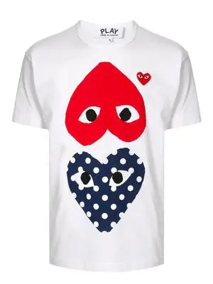 PLAY COMME DES GARCON Heart Print Crew Neck T-shirt