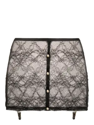 MAISON CLOSE Lace Suspender Skirt - Black