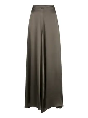 Voz Charmeuse Palazzo Trousers - Brown