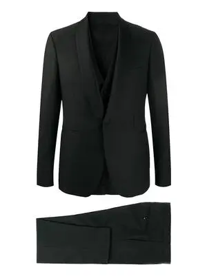 Tagliatore Three-piece Dinner Suit - Black