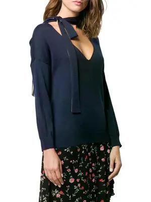 Red Valentino Bow-tie Jumper - Blue
