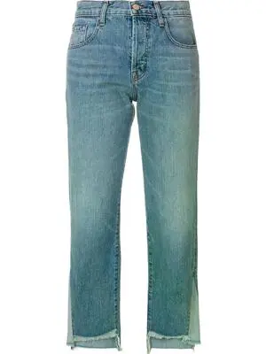 J Brand Asymmetric Cropped Jeans - Blue