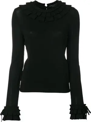 ERMANNO SCERVINO Ruffle Trim Tie Cuff Jumper