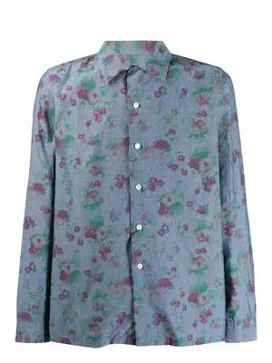 DELL'OGLIO Floral Print Shirt - Blue