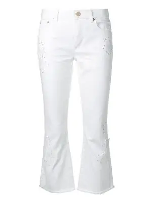 Michael Kors Studded Kick Flare Jeans - White