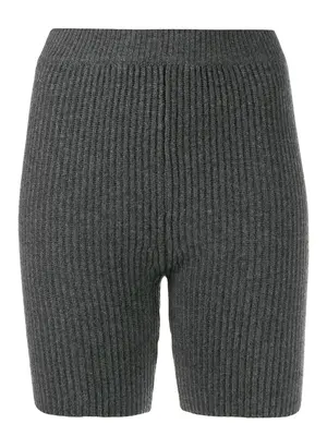 Cashmere In Love Mira Knitted Biker Shorts - Grey