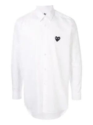 Play Comme Des Garcon Embroidered Logo Shirt - White