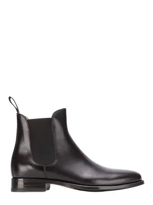 SCAROSSO Calf Leather Chelsea Boots - Brown