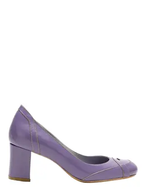 STUDIO CHOFAKIAN Sarah Chofakian Swan Leather Pumps Purple
