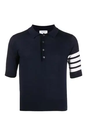 Thom Browne 4-bar Short-sleeved Polo Shirt - Blue