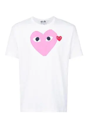 Play Comme Des Garcon Heart Print T-shirt - White