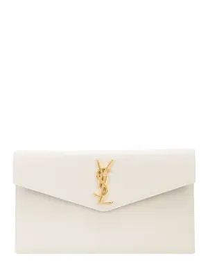 Saint Laurent Medium Monogram Clutch - White