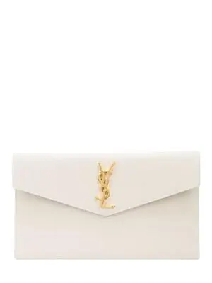 Saint Laurent Medium Monogram Clutch - White
