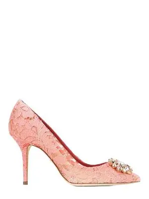 DOLCE & GABBANA Dolce & Gabbana 90mm Lace Brooch Pumps