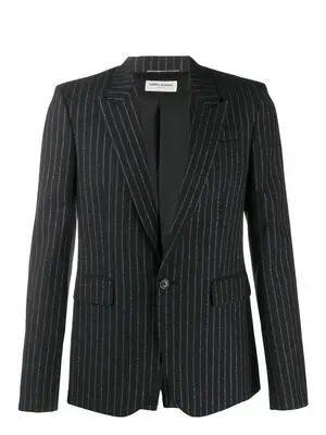 Saint Laurent Metallic Stripes Blazer - Black