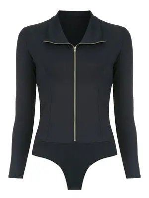 AMIR SLAMA Zip Bodysuit - Black