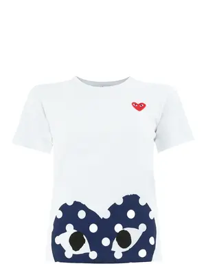 Play Comme Des Garcon Heart Print T-shirt - White