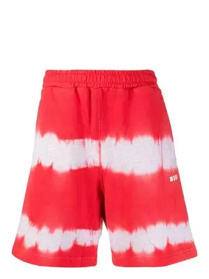 MSGM Tie-dye Track Shorts - Red