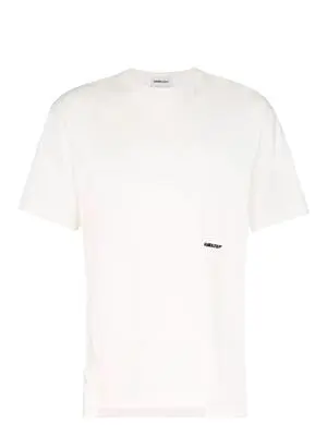 AMBUSH Logo-print Tonal-patchwork T-shirt - Neutrals