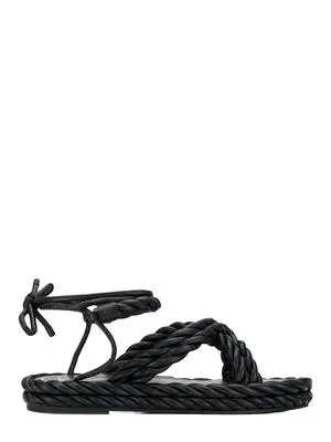 Valentino Garavani Rope Ankle-tie Sandals - Black