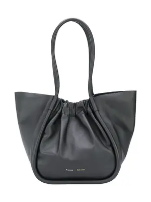 Proenza Schouler Ruched Leather L Tote Bag - Black